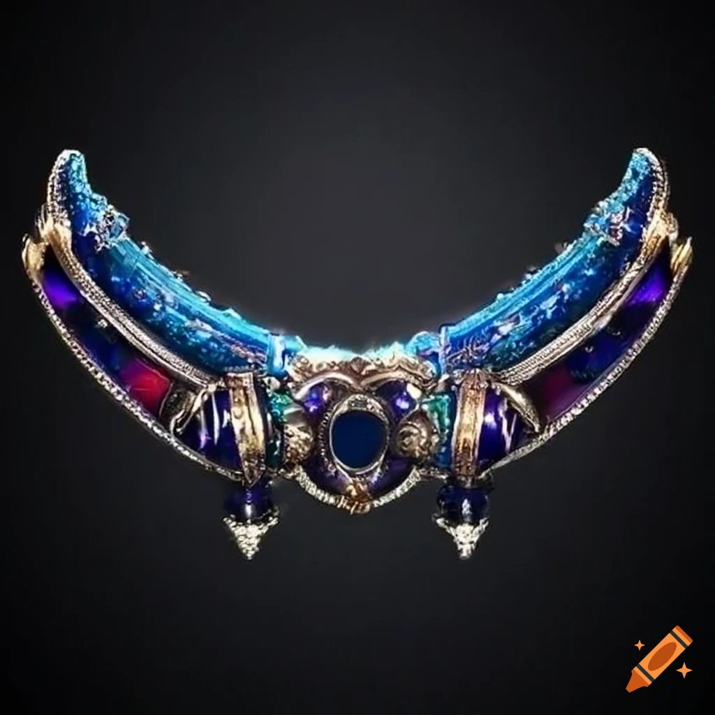 Adorned magic shiny war belt front view on Craiyon