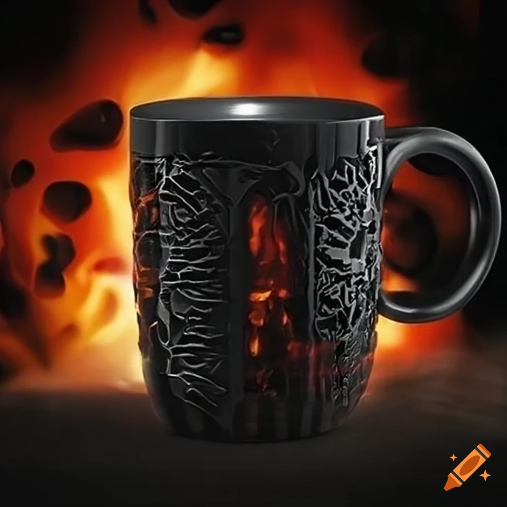 Magma-powered high-tech serrated mug on Craiyon