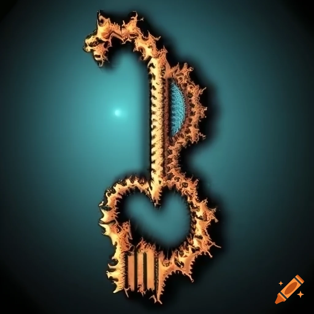 Organic fractal door key design on Craiyon