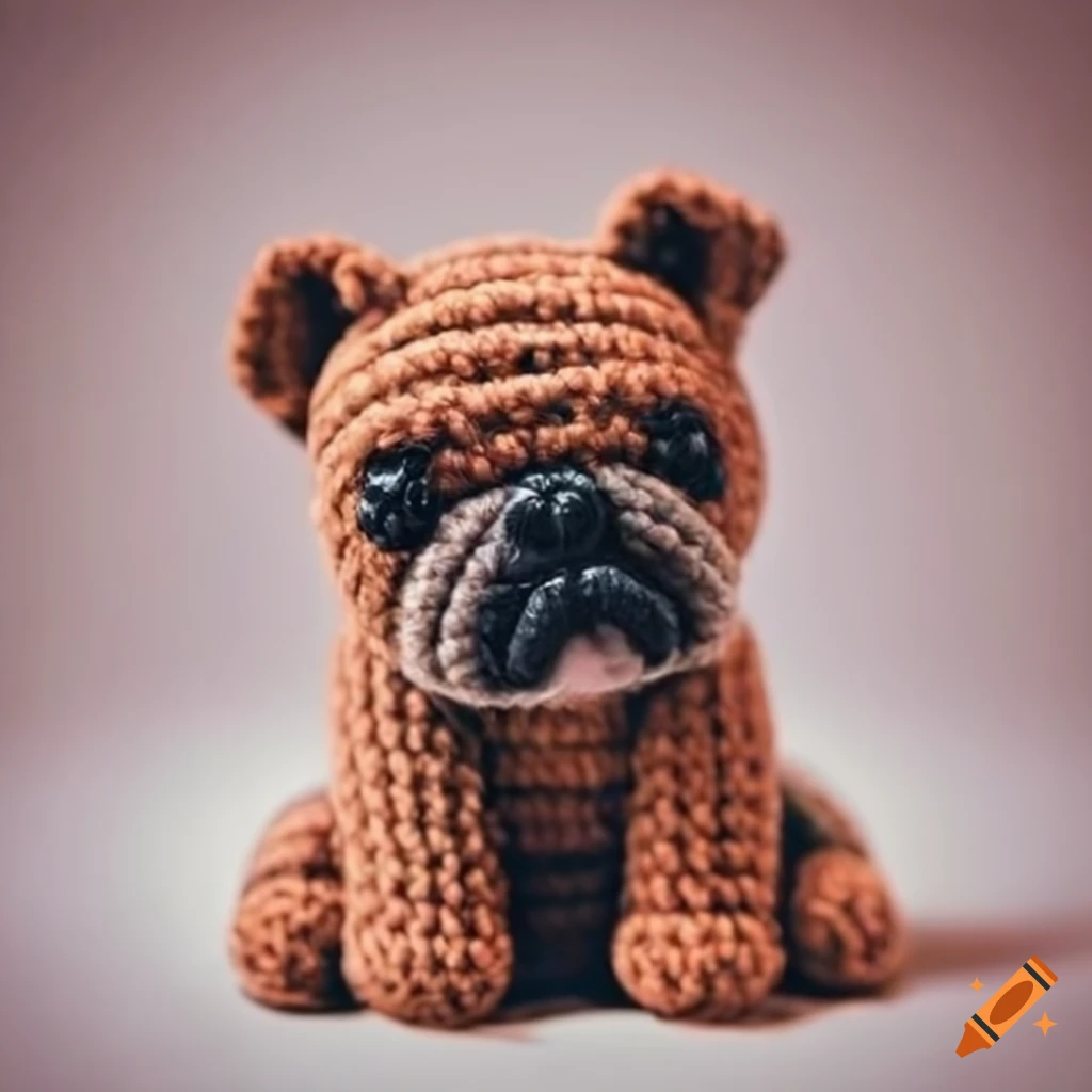 Crochet bulldog on Craiyon