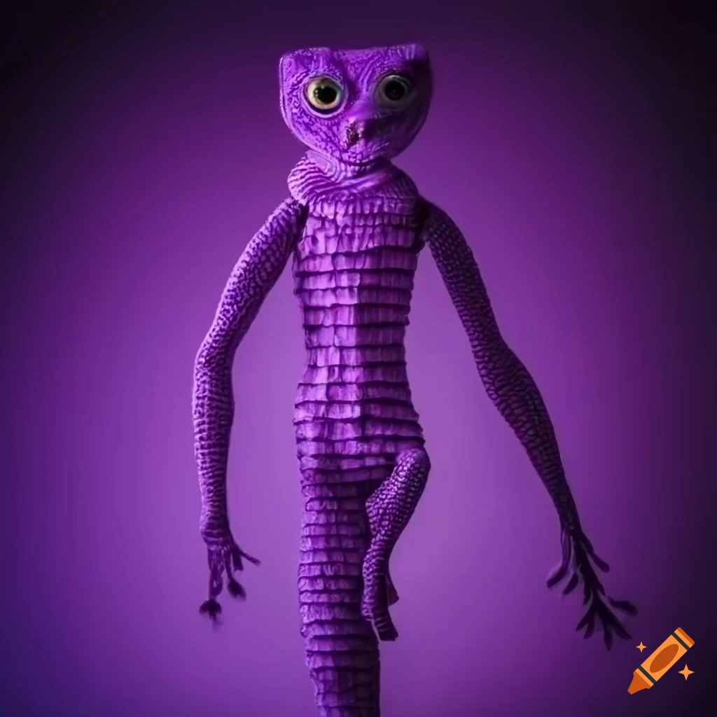 Purple lizard humanoid paper doll character on a white background on ...