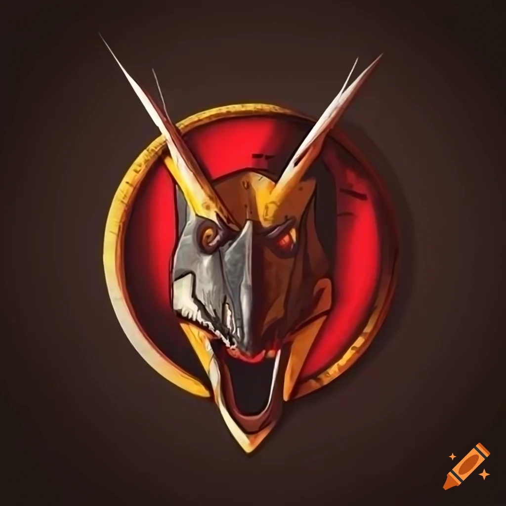 Concept gaming logo of carnotaurus in medieval theme on Craiyon