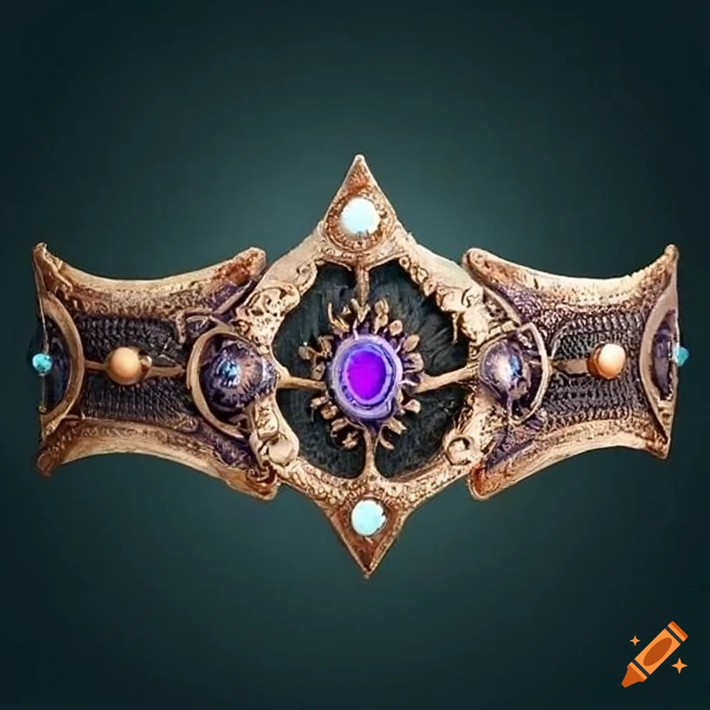 Adorned magic war belt from the front on Craiyon