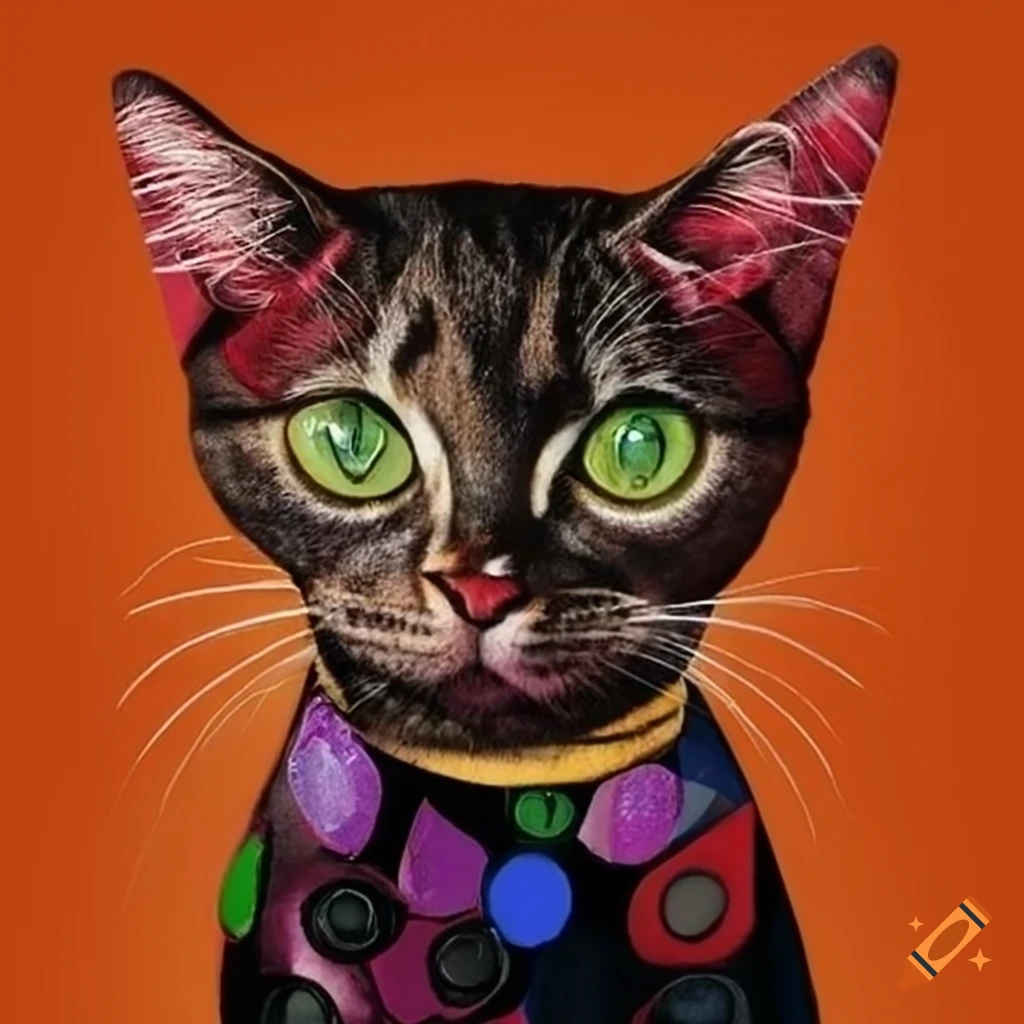 Funky collage cat on Craiyon