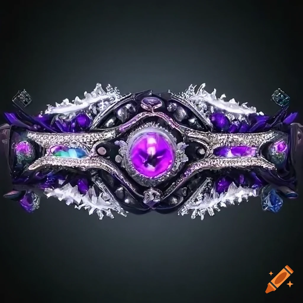 Adorned magic shiny war belt from the front on Craiyon