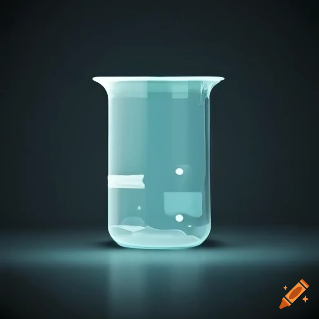 Gray square beaker for simple chemistry experiments on Craiyon