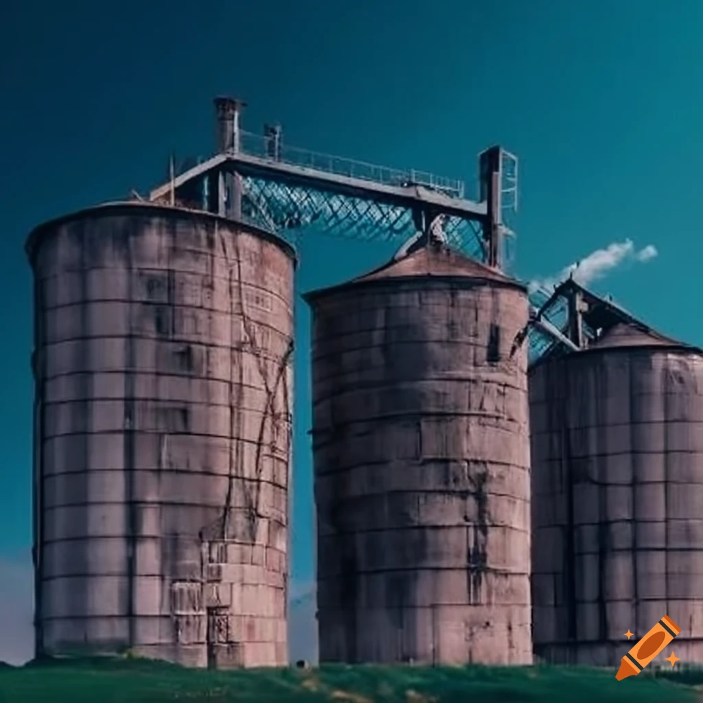 Three silos on Craiyon