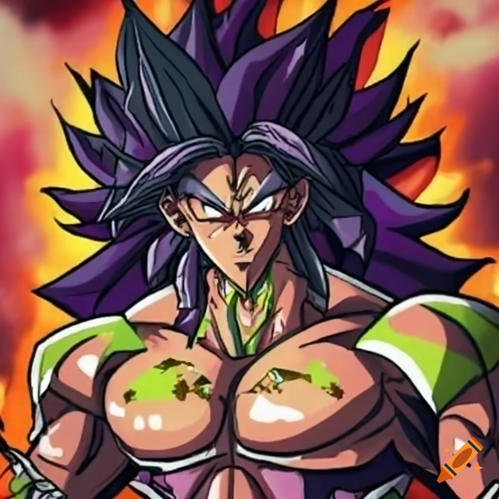 Broly and ghost rider fusion character artwork on Craiyon