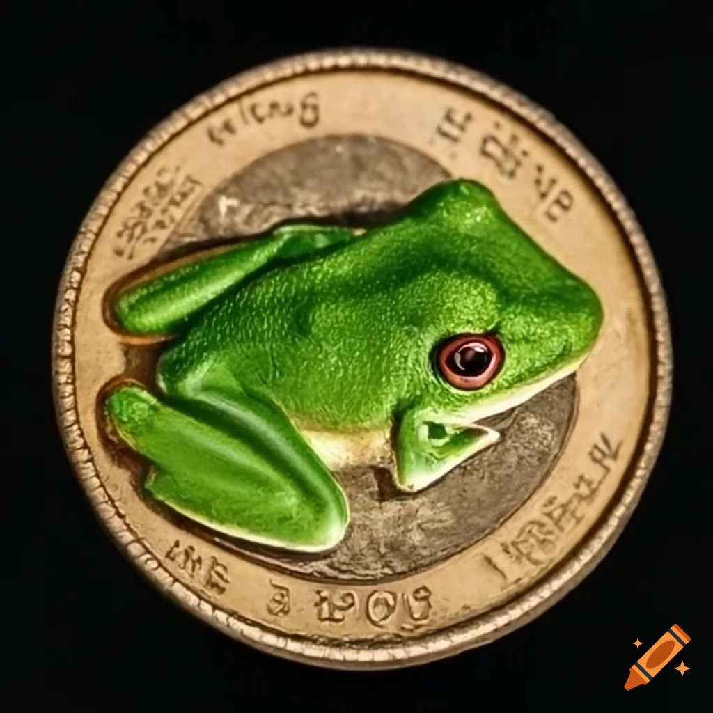 Green frog coin on Craiyon