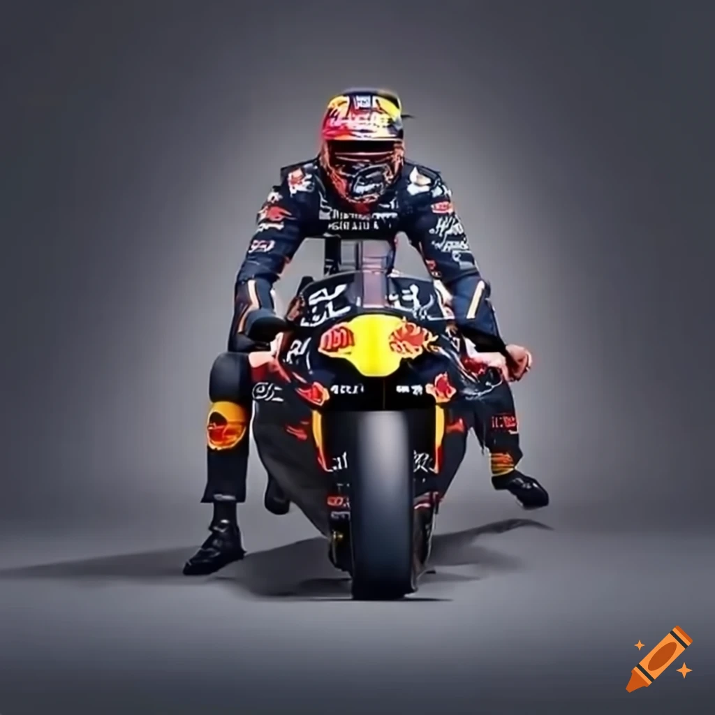 Max Verstappen's car livery on an Aprilia RSV 660 on Craiyon