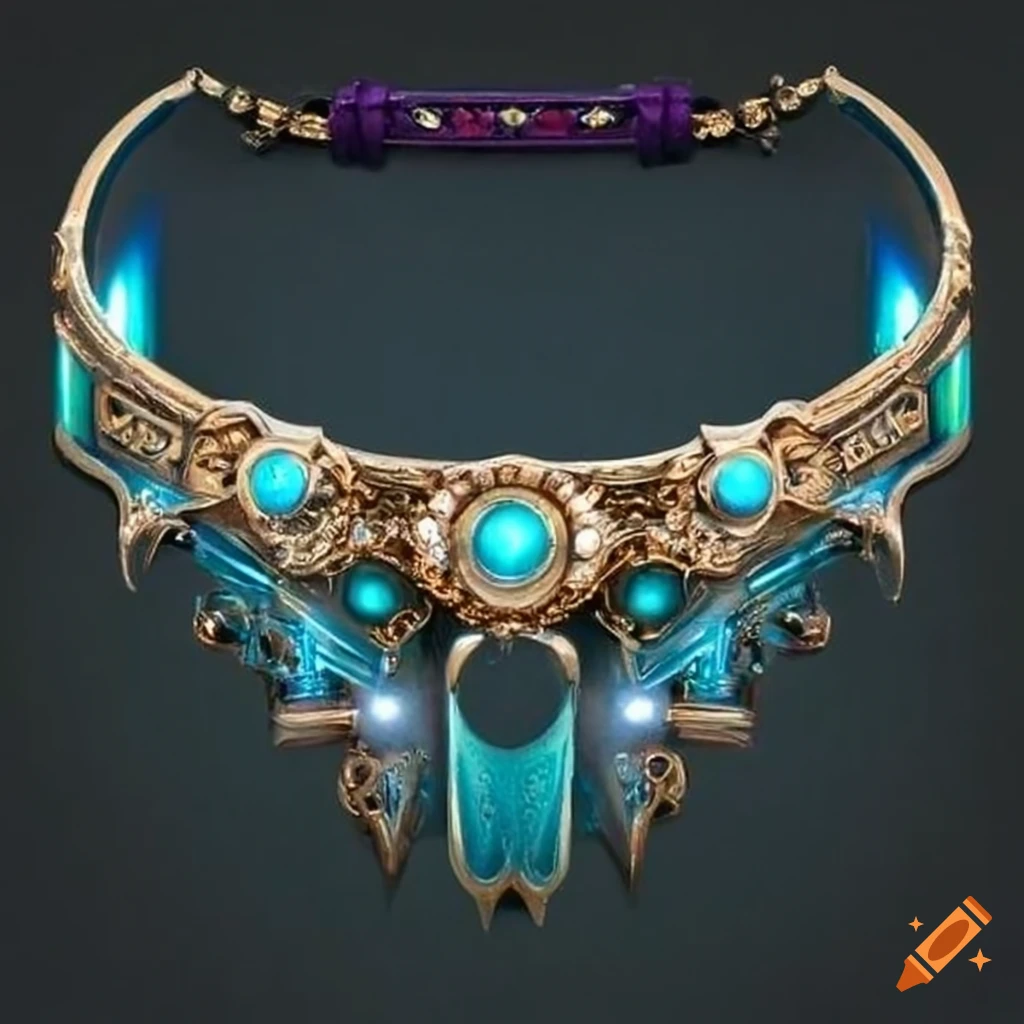 Adorned magic shiny war belt front view on Craiyon