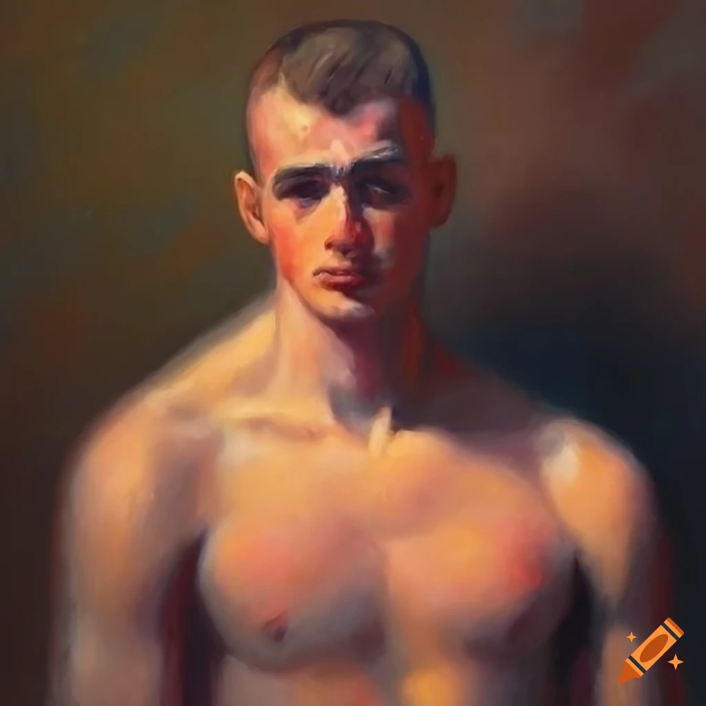 Impressionist painting of two intense men in an mma match on Craiyon