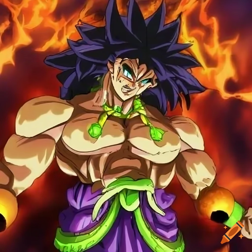 Broly and ghost rider fusion character artwork on Craiyon