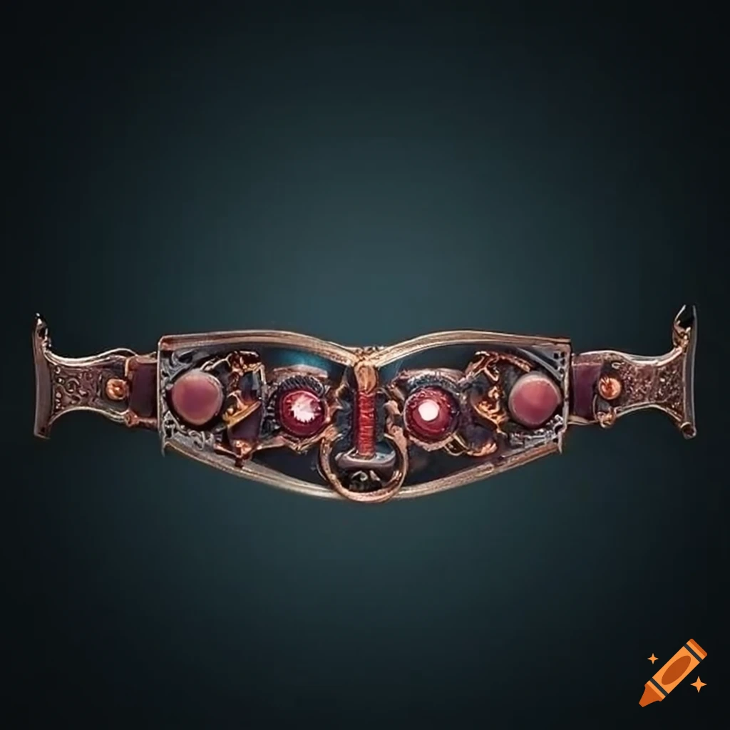 Adorned magic war belt from the front view on Craiyon