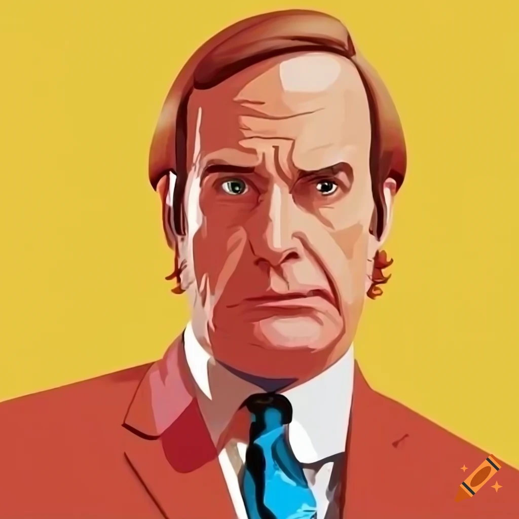 Cartoon image of saul goodman on Craiyon