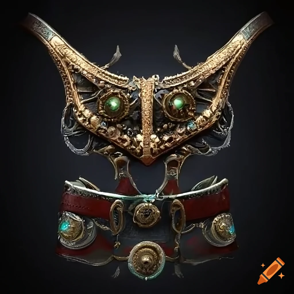 Fantasy magic war belt front view on Craiyon