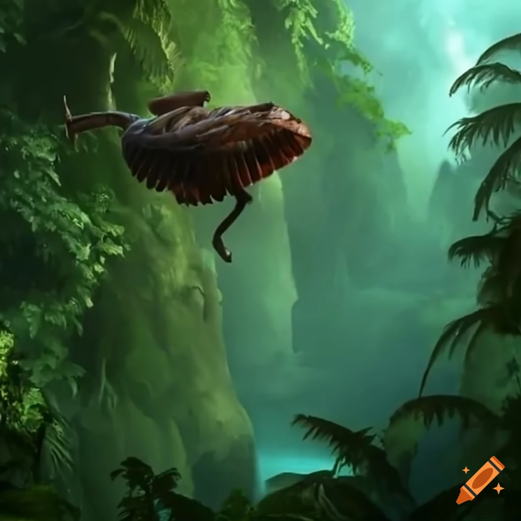 Puerto Rican Rainforest with white flying object in a video game ...