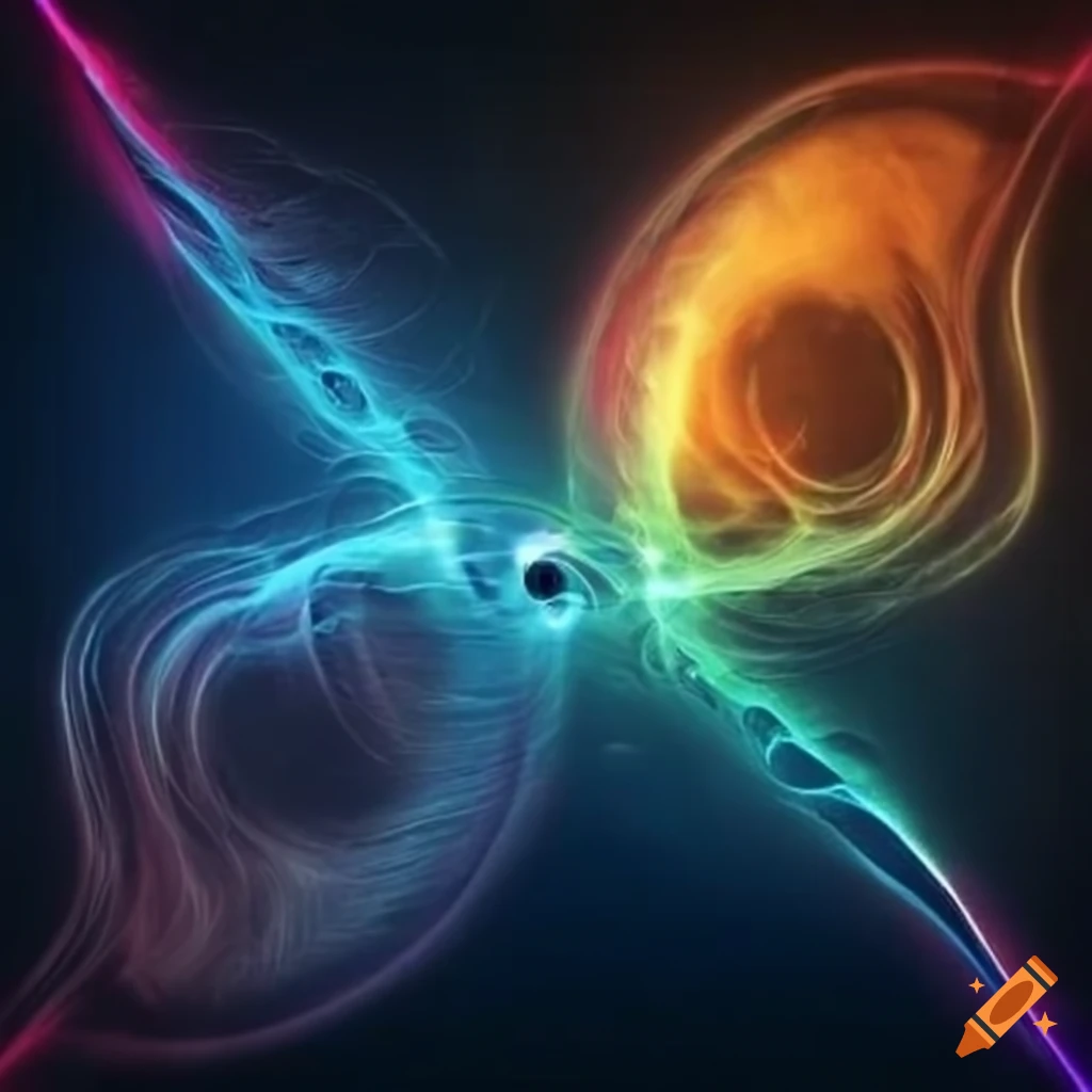 Wave equation representation with beta radiation beam on Craiyon