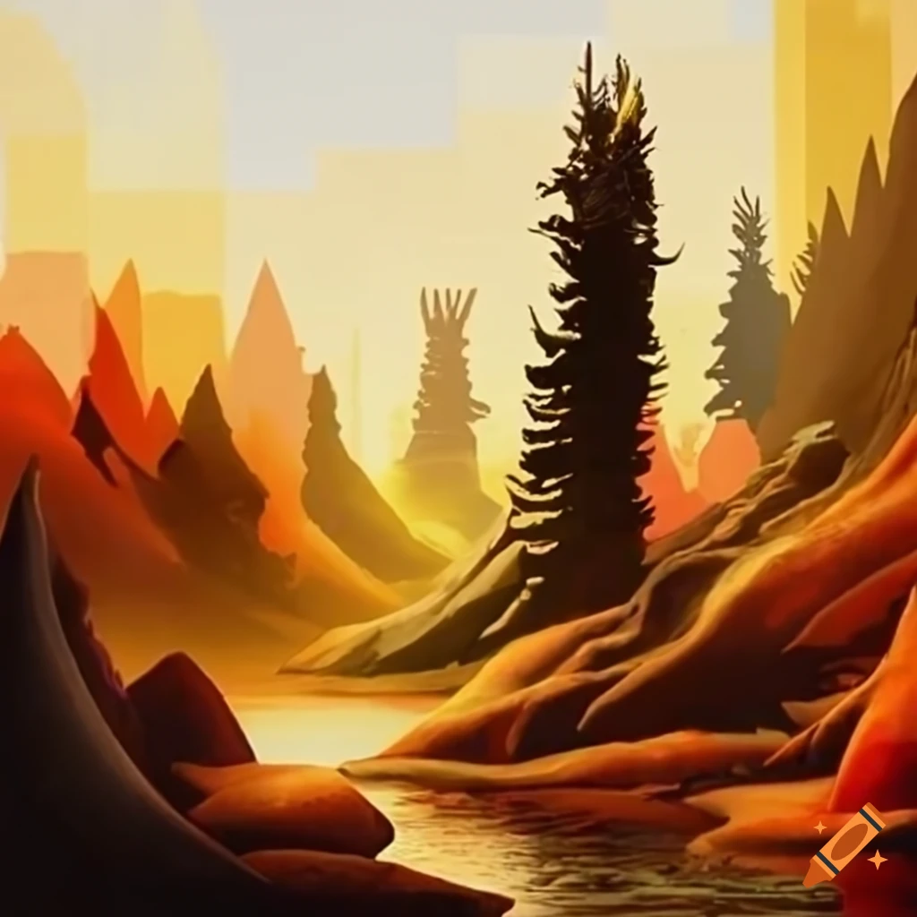 Unusual and unsettling landscape on Craiyon