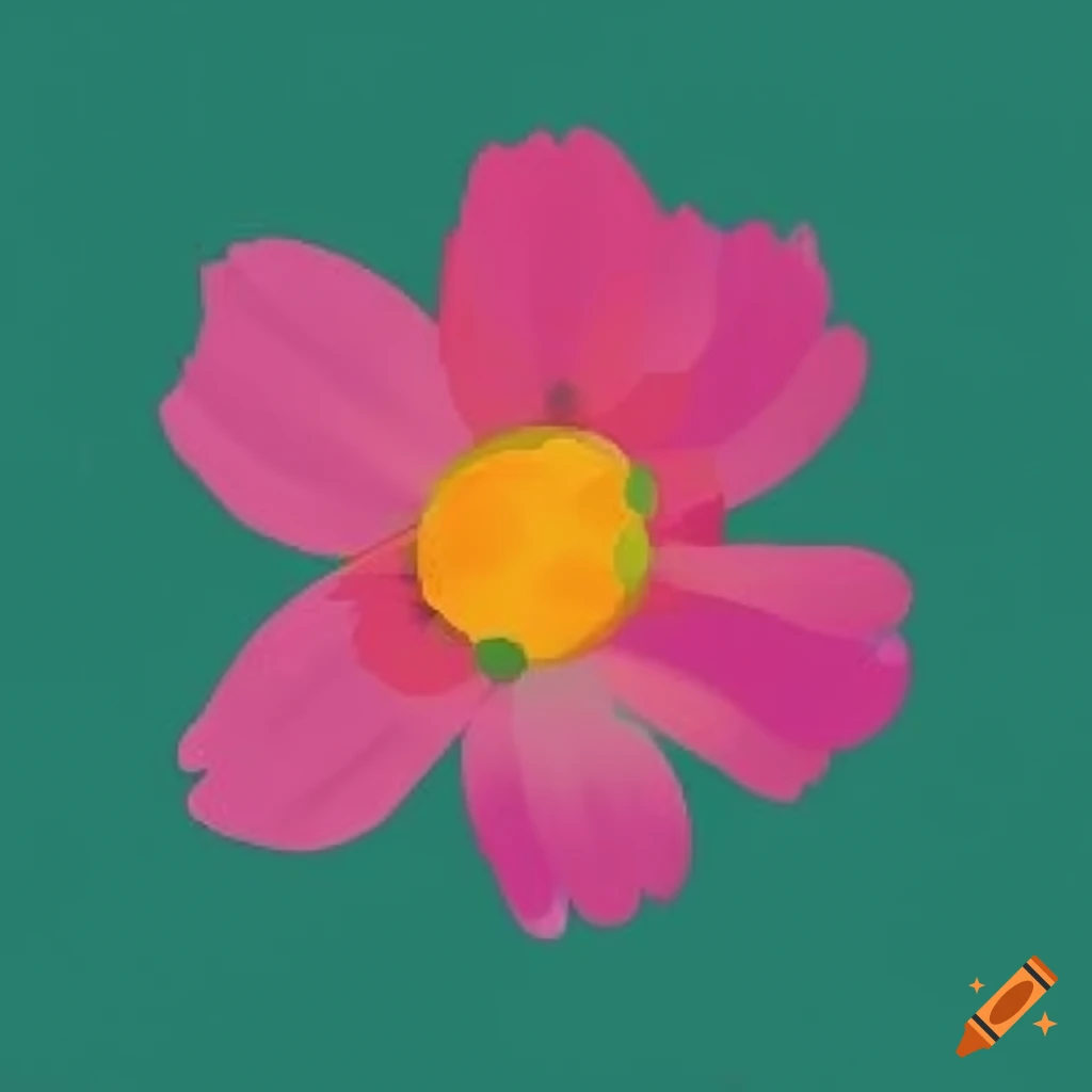 Simple blooming flower in Microsoft Paint style on Craiyon