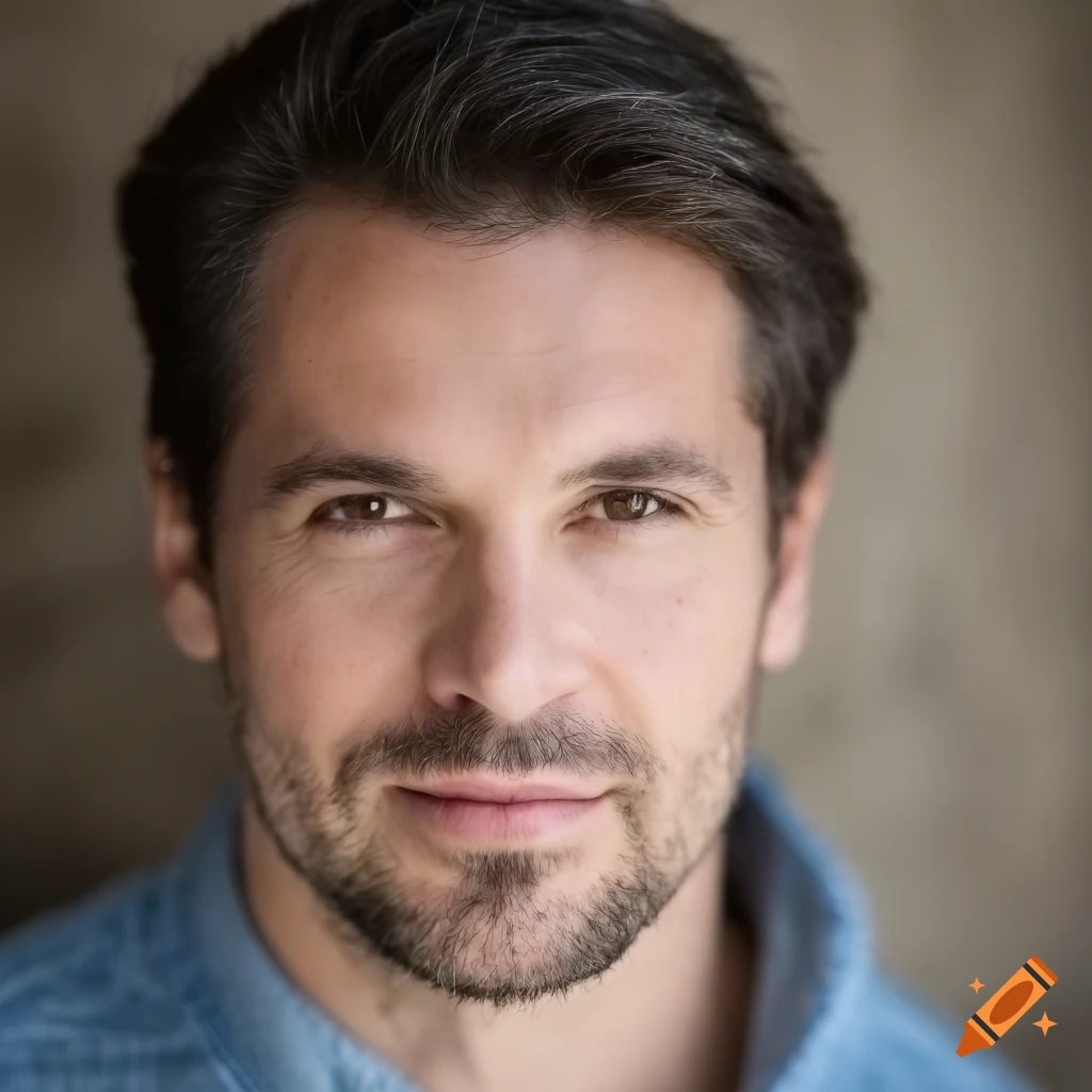 Headshot Of Serious 53 Year Old Caucasian Man With Facial Hair On Craiyon