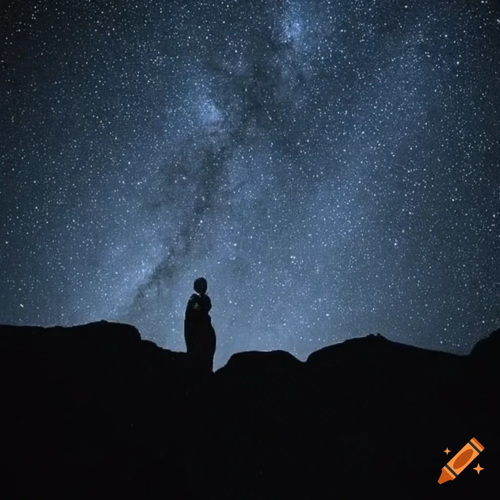 Adam and raphael contemplating stars and planets in the garden of eden ...