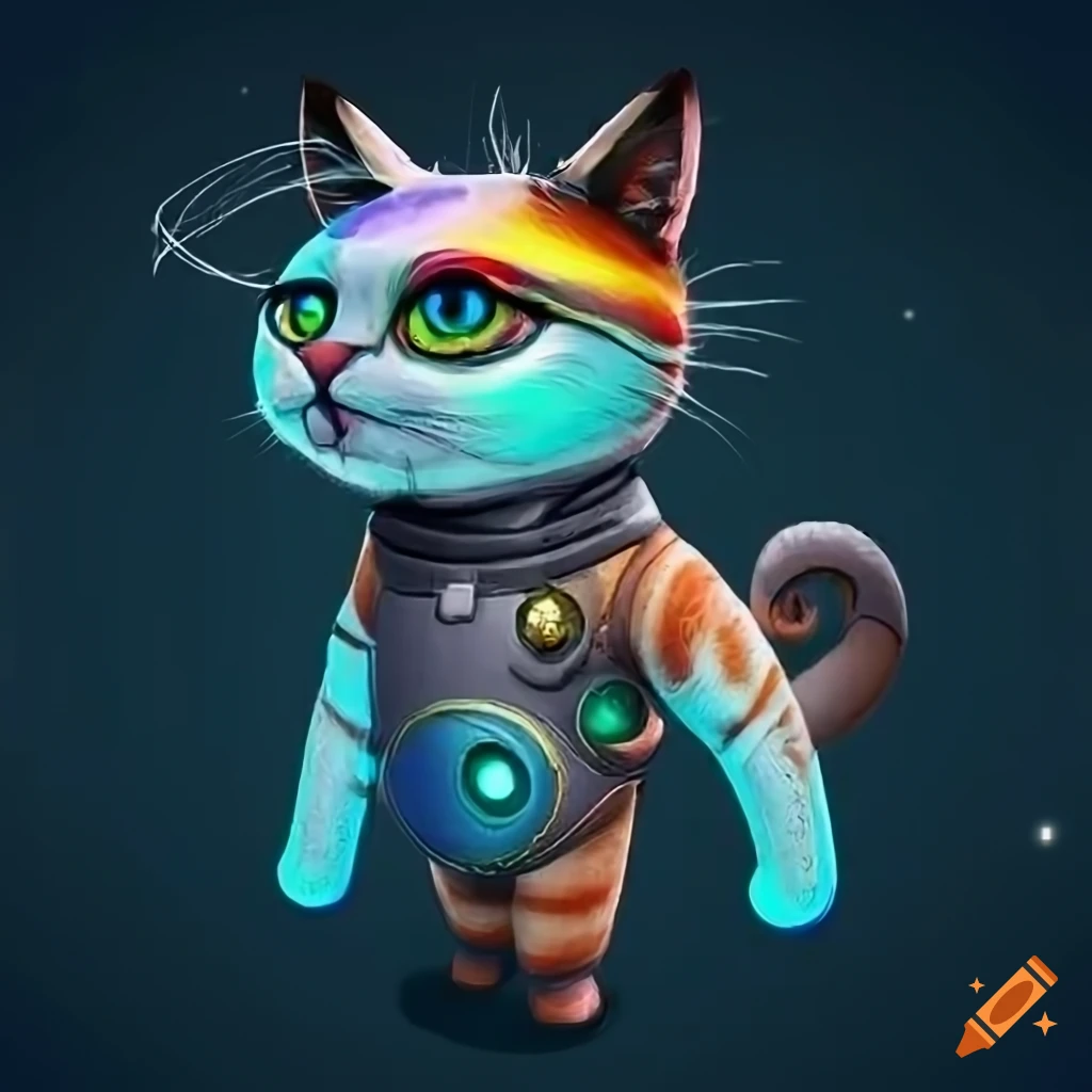Unique nft cat characters with futuristic space gear ready to conquer ...