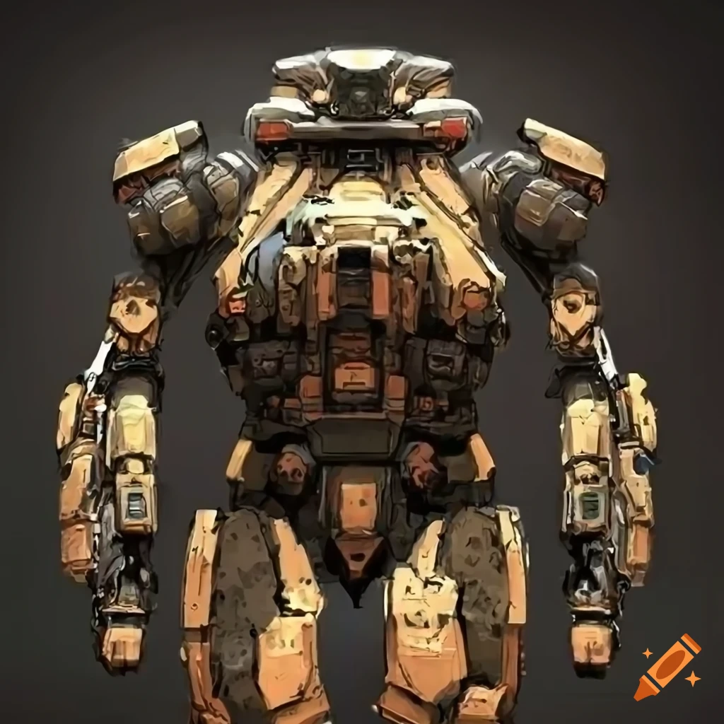 Floating canvas wrap featuring a stunning and beautiful Armored Mech on ...