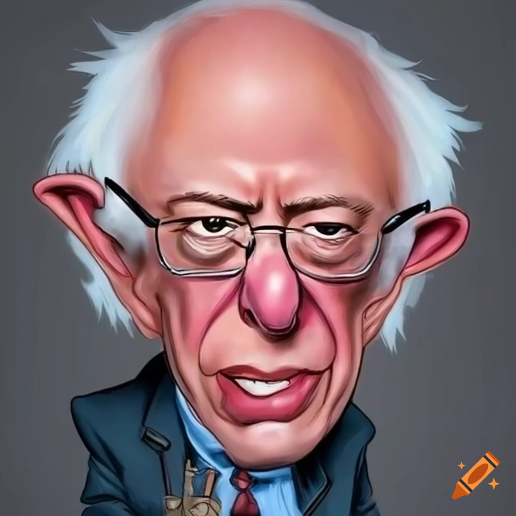 Cartoon caricature of senator bernie sanders on Craiyon