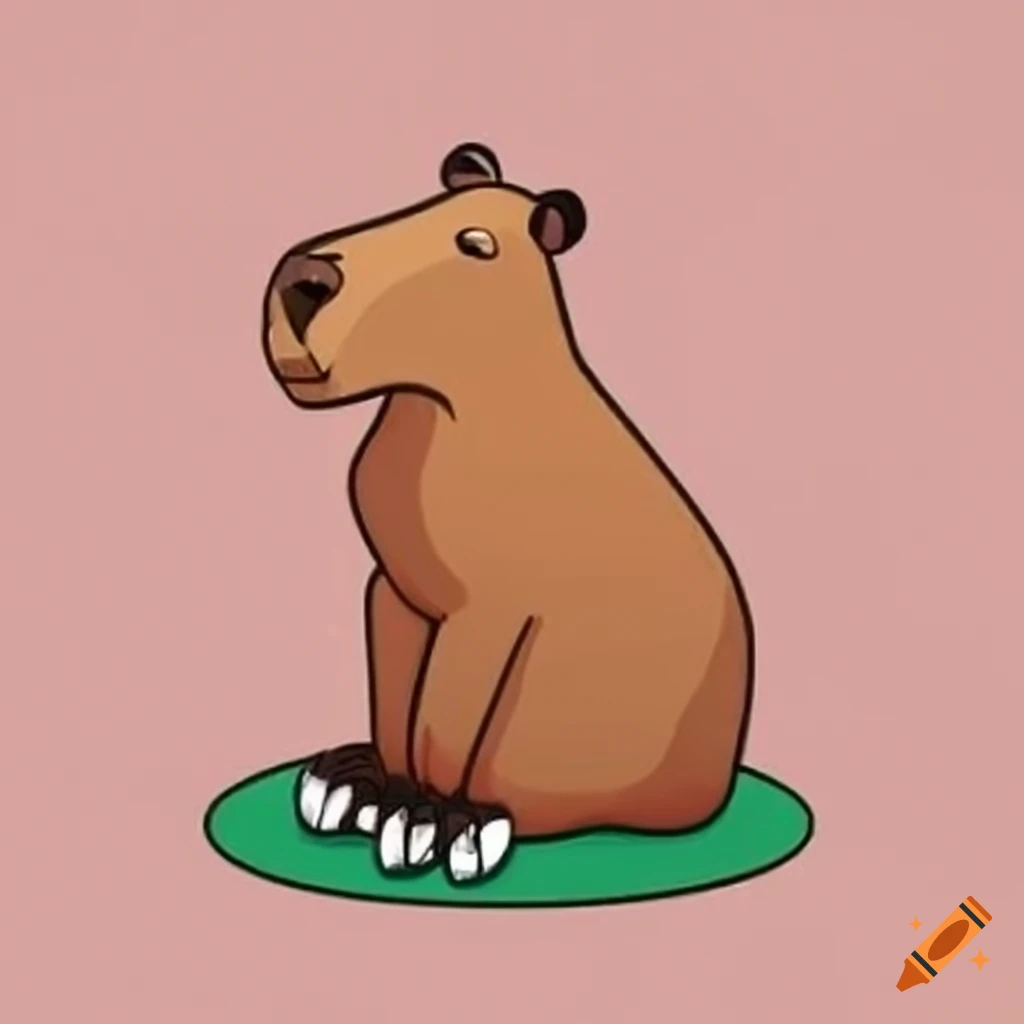 Humorous and detailed capybara character illustration on Craiyon