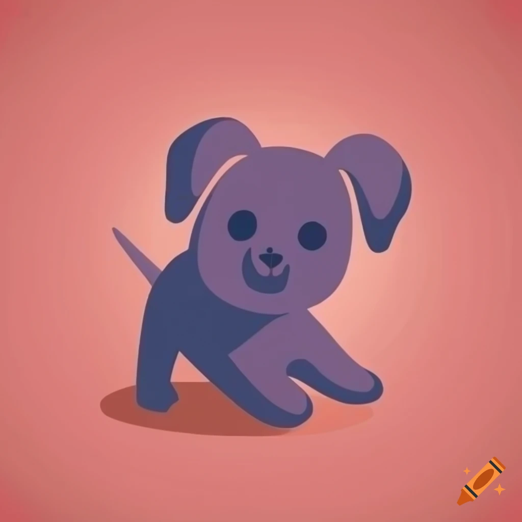 Cute puppy in simple vector shapes with minimalistic design on Craiyon