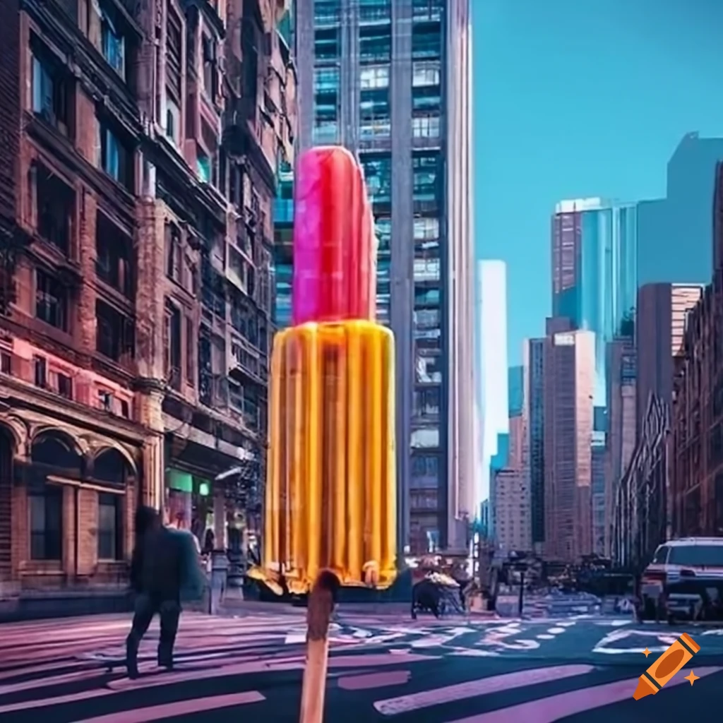 New york city with colorful popsicle structures on Craiyon