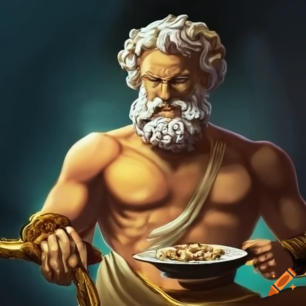 Zeus holding cereal on Craiyon