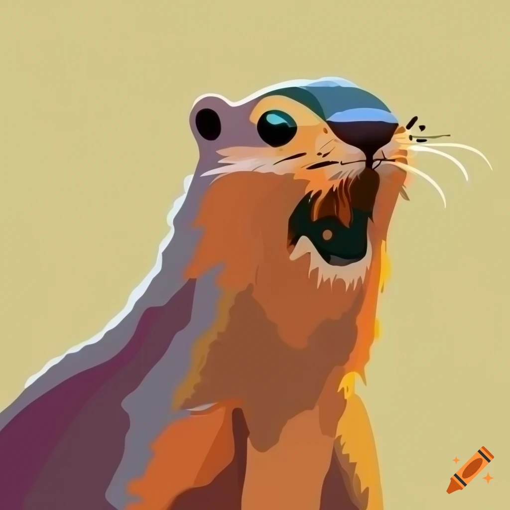 High-quality digital painting of a gopher in vector illustration style ...