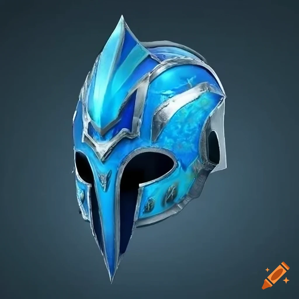Mythic fantasy blue ice helmet on Craiyon