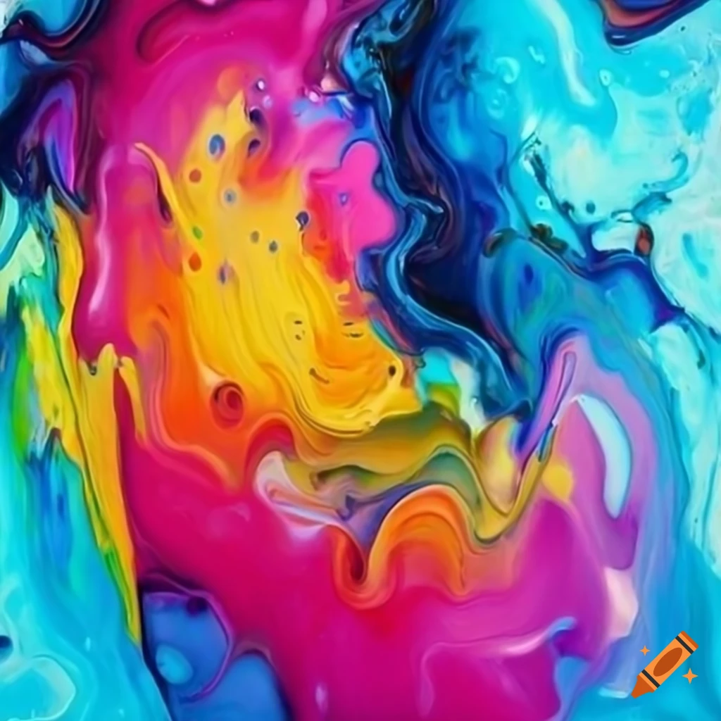 Abstract colorful water painting on Craiyon