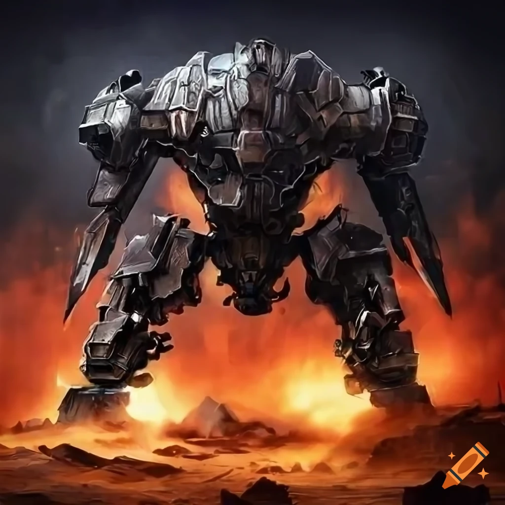 Floating armored mech on canvas wrap on Craiyon