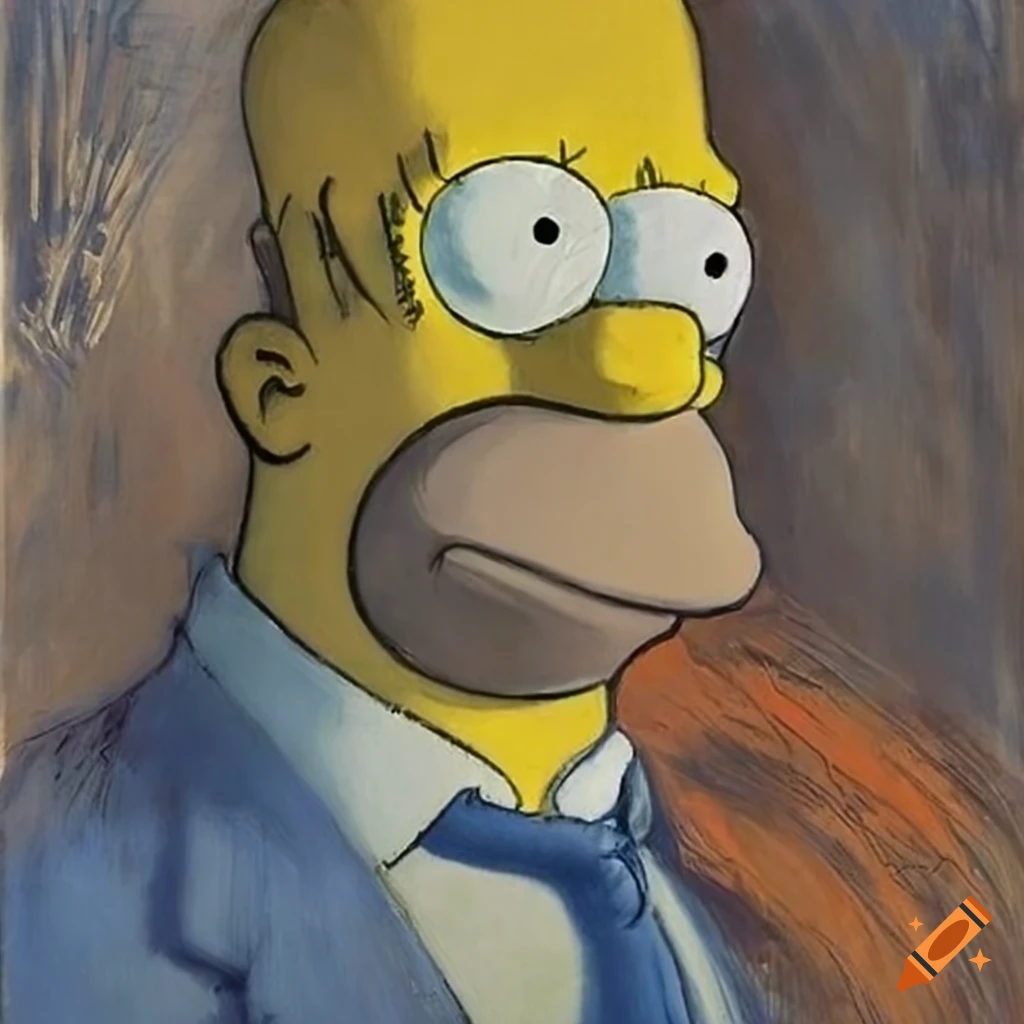 Homer simpson in the style of edgar degas painting on Craiyon