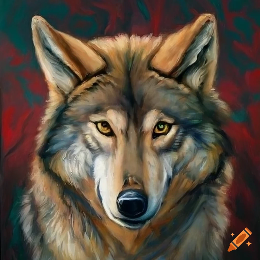 Oil paintings of wolves on Craiyon