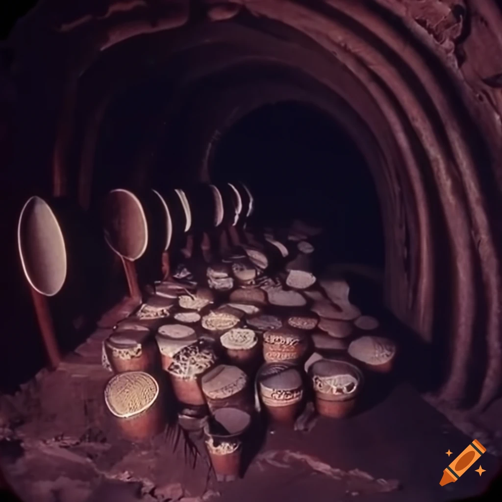 Realistic 1970's documentary footage of bongo drums in an ancient ...