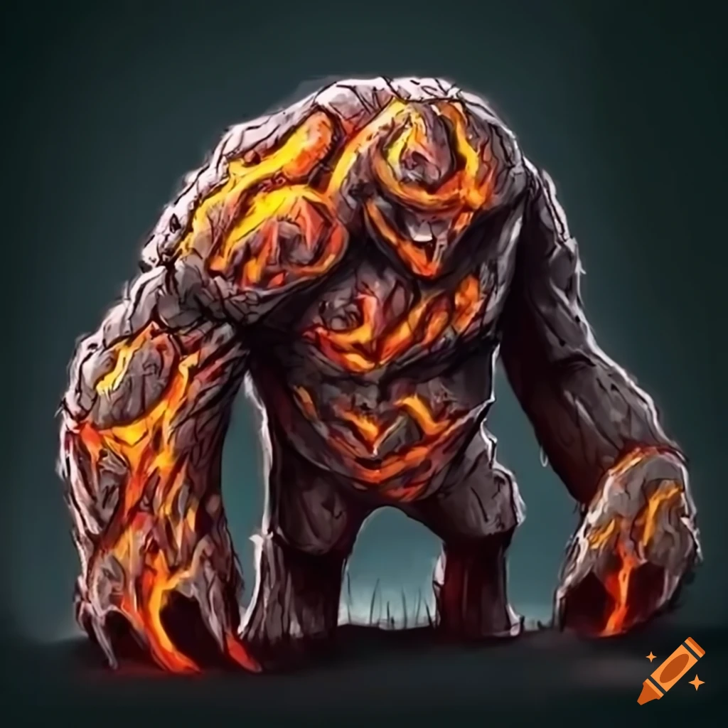 Tiny lava golem familiar for dungeons and dragons on Craiyon