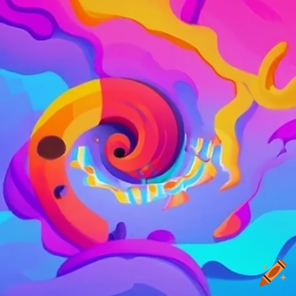 First person view sliding feet first down a winding slide into the void ...