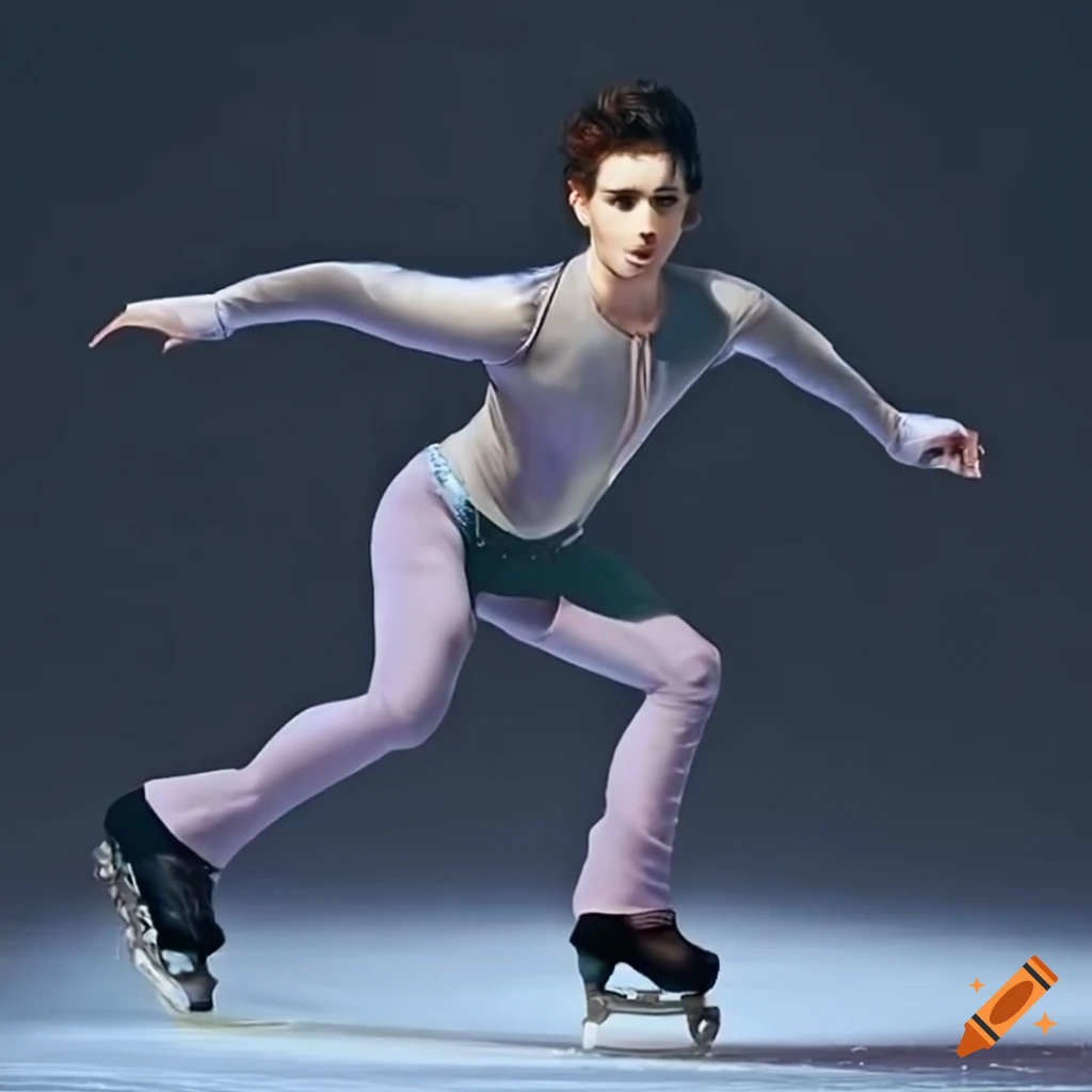 Male ice skating with flair on Craiyon