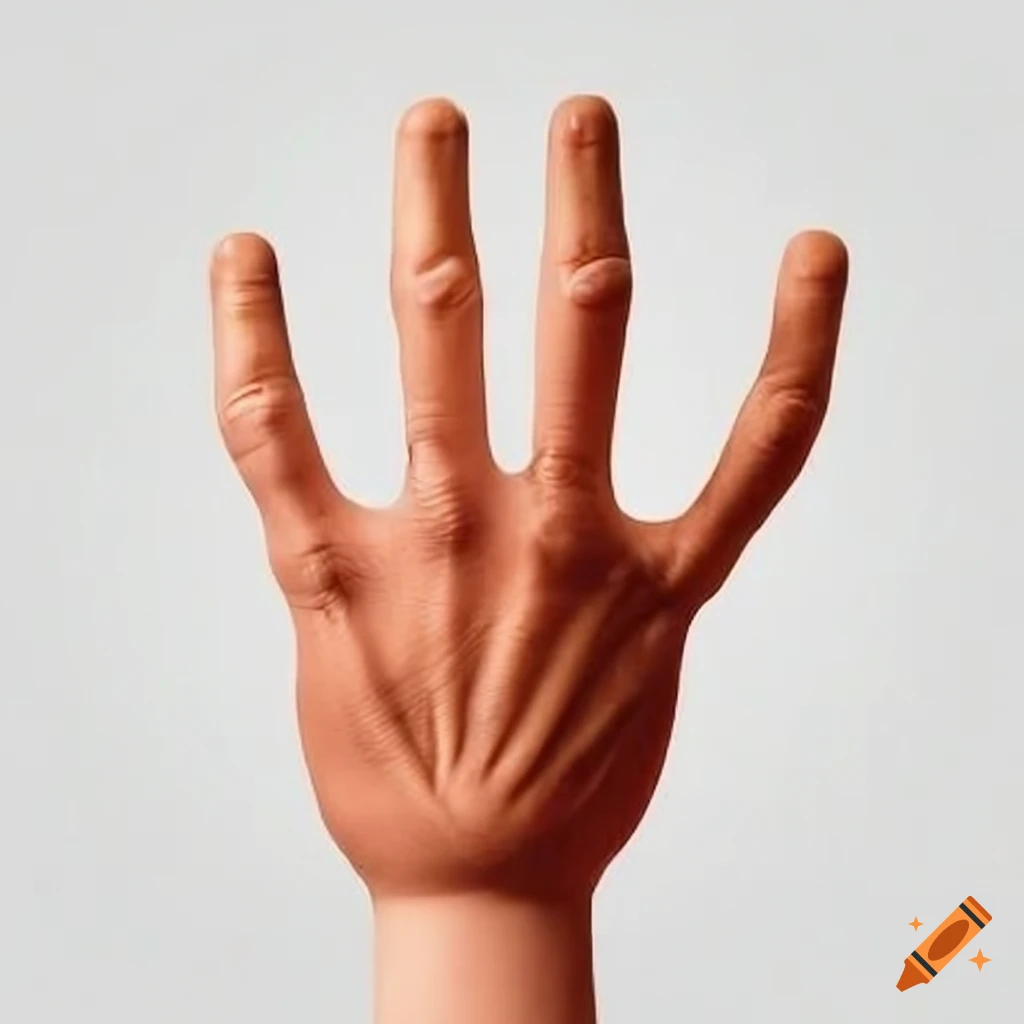 Six-fingered hand on Craiyon