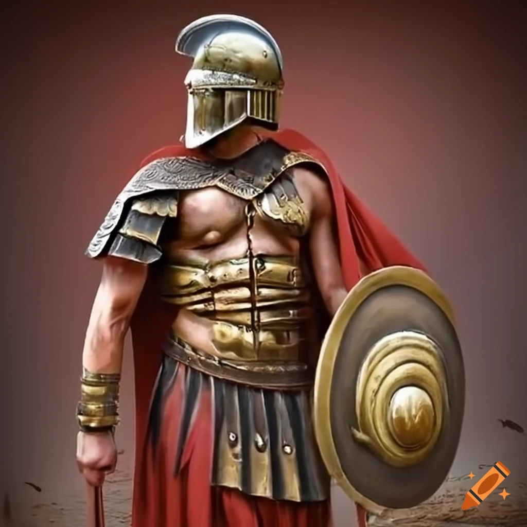 Roman armored gladiator famous flamma on Craiyon