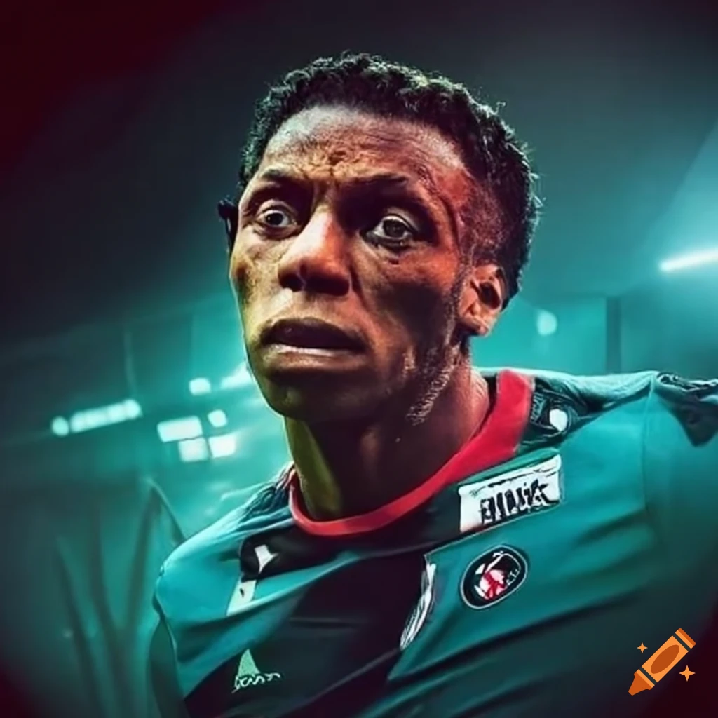 Hannover 96 soccer player in a packed stadium on Craiyon