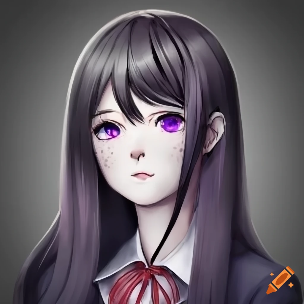 Yuri character from ddlc on Craiyon