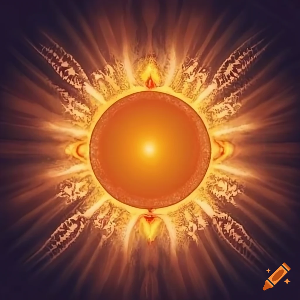 Radiant sun symbol on Craiyon