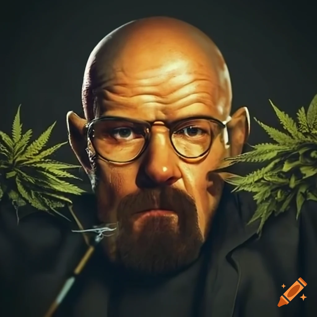 Walter white from breaking bad smoking cannabis on Craiyon