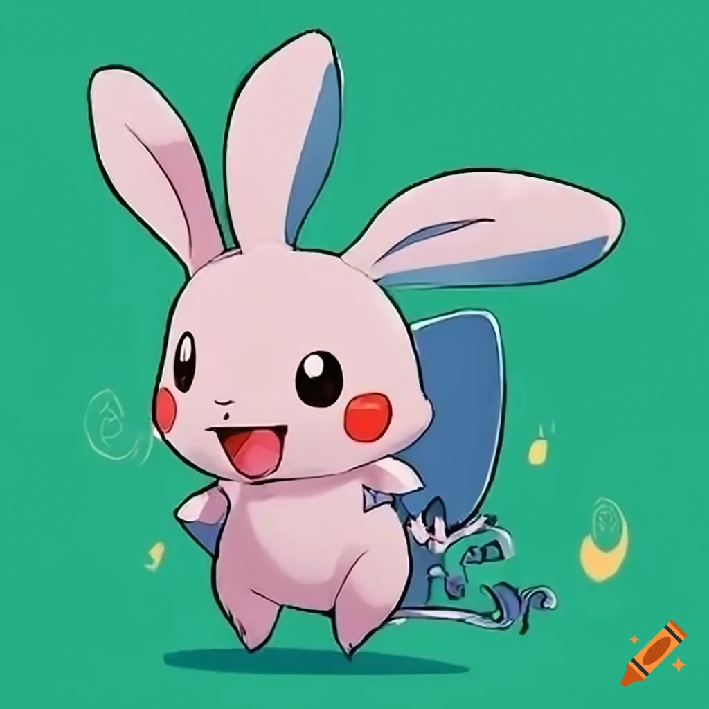 Electric cute bunny pokemon character on Craiyon